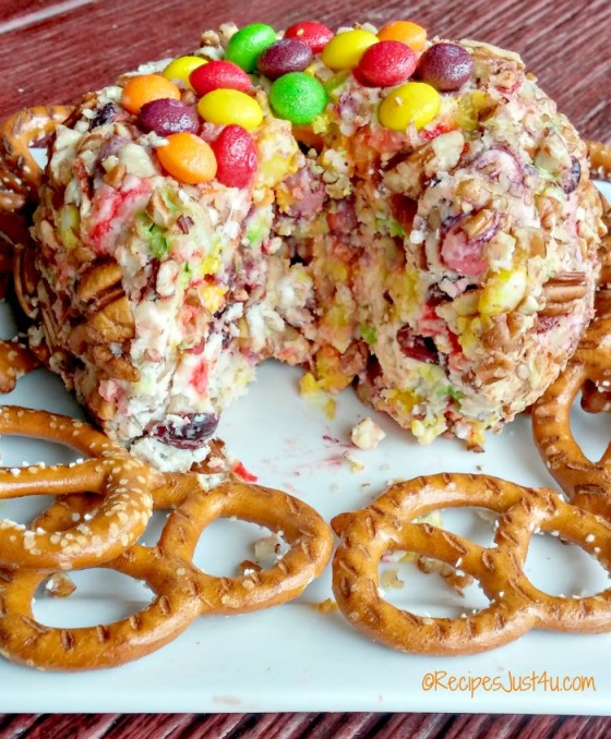 Skittles Cheese Balls - Sweet and Sour Super Bowl Cheese Ball Recipes