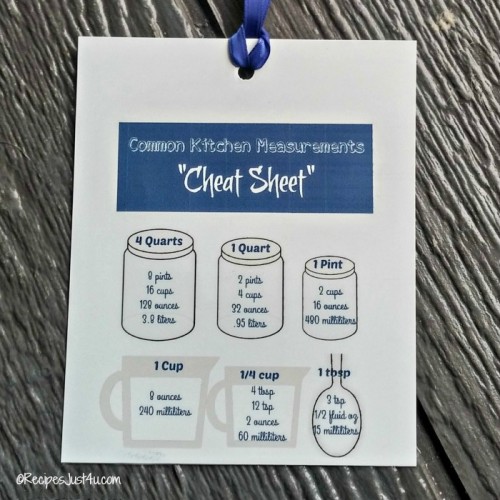 Kitchen Measurements Cheat Sheet Free Printable