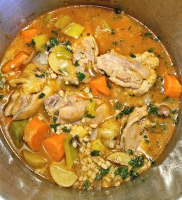 One Pot Chicken Barley Stew - Hearty Winter Vegetable Stew Recipe