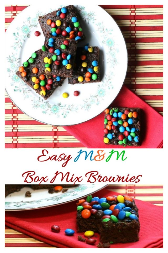 Box Mix Brownies with M&M add ins - Easy and Fun Dessert - Recipes Just 4U