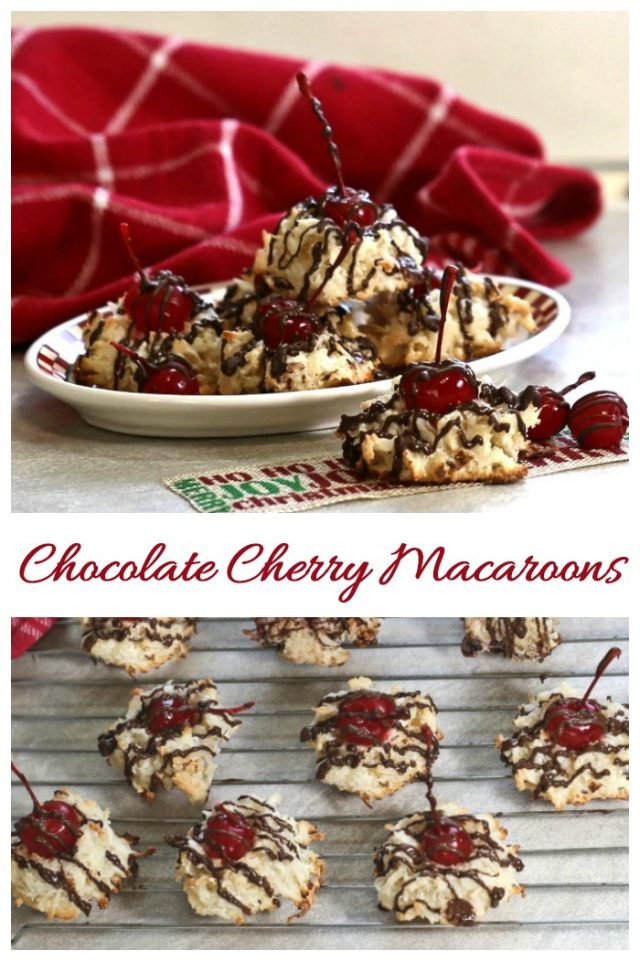 Chocolate Cherry Macaroons - Yummy Coconut Cookie - 4 WW Points!