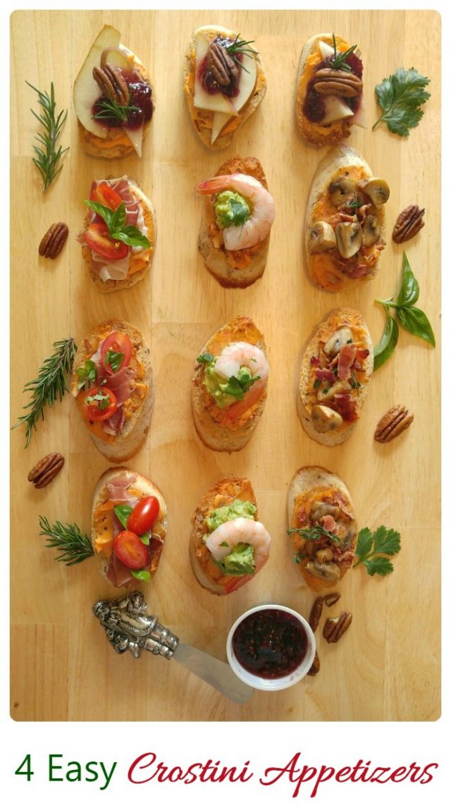 Crostini Recipes - Easy Crostini Party Appetizers - Crudites Topping Ideas
